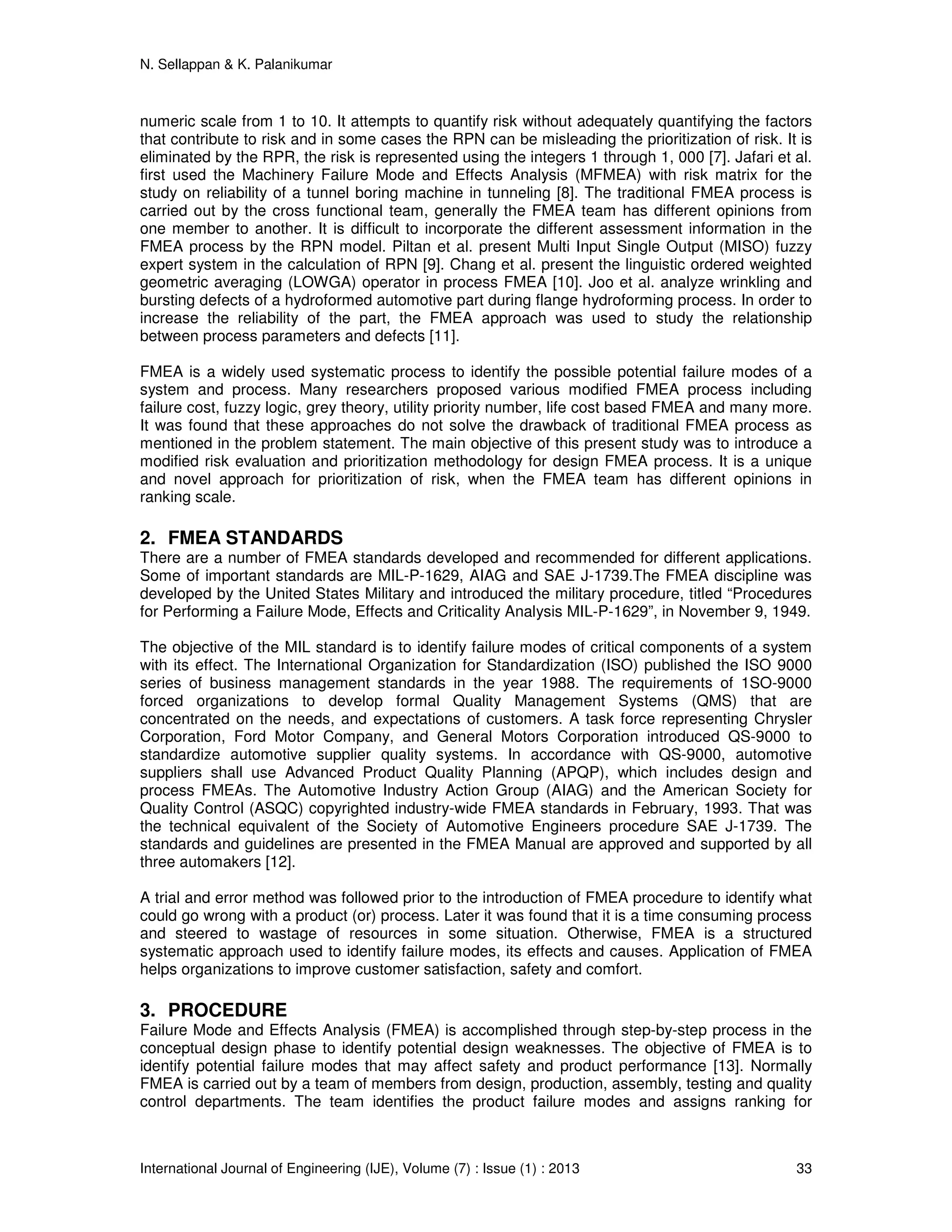 Development of Modified Evaluation and Prioritization of Risk Priority Number in FMEA | PDF