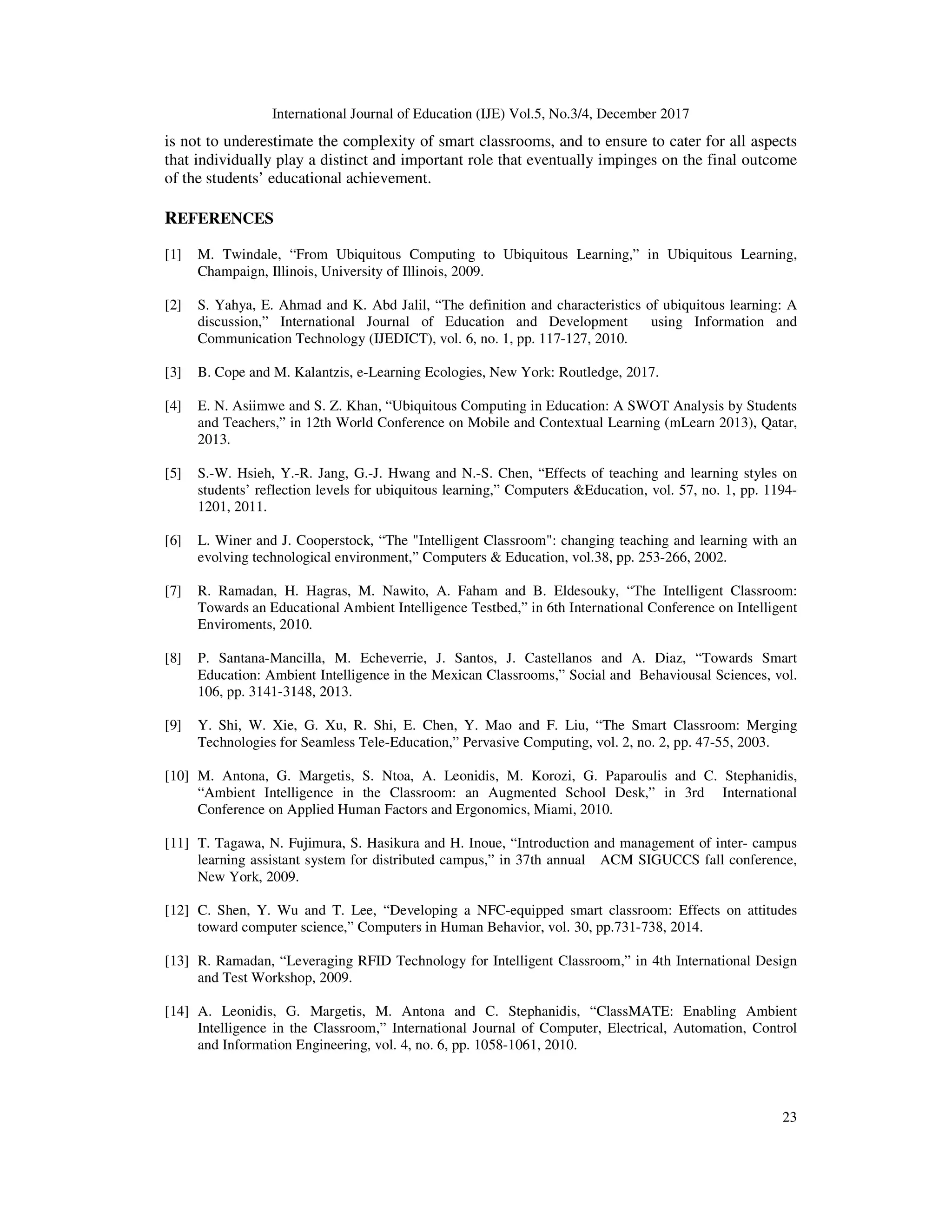 SMART UBIQUITOUS LEARNING ENVIRONMENTS | PDF