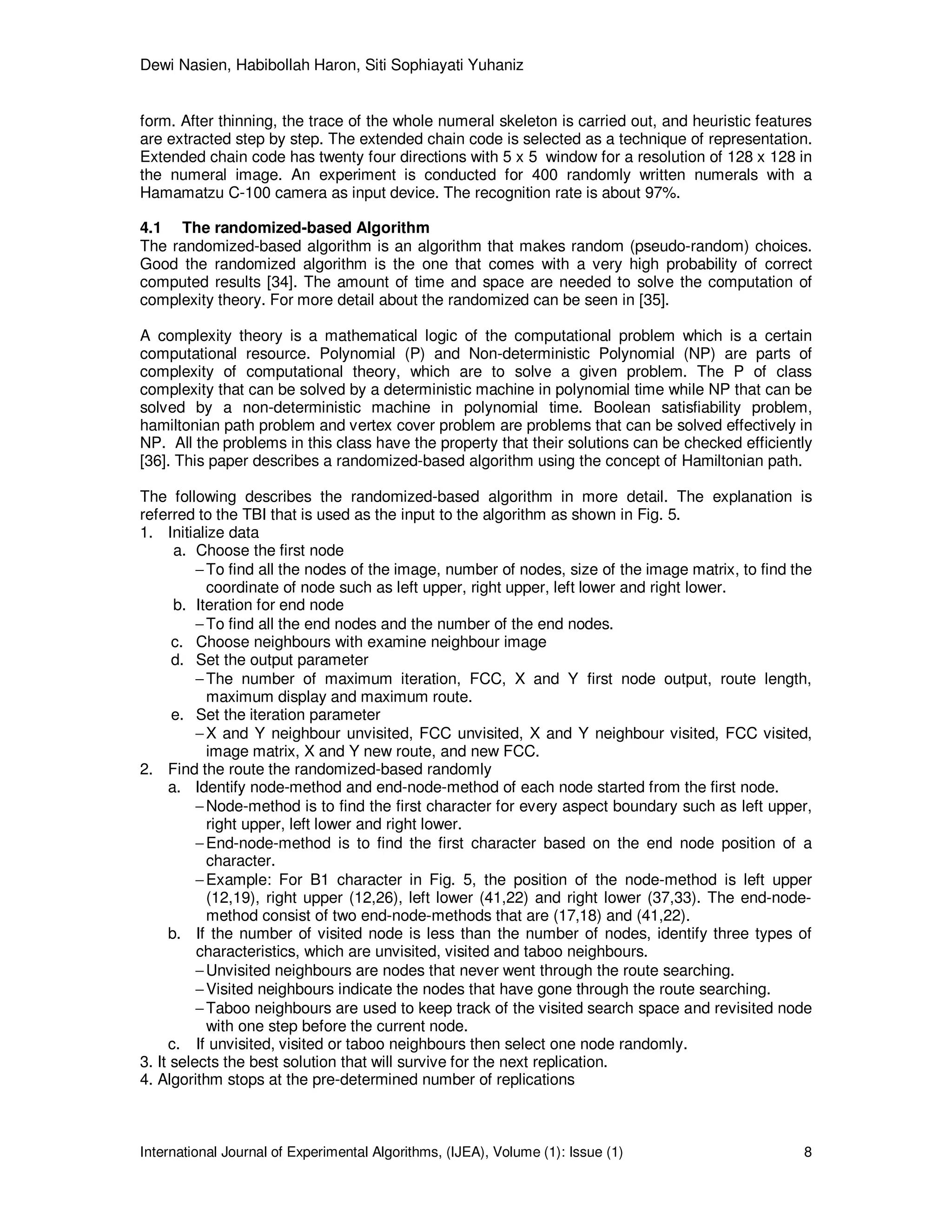 The Heuristic Extraction Algorithms For Freeman Chain Code Of Handwritten Character Pdf