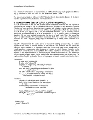 A Fast Near Optimal Vertex Cover Algorithm (NOVCA) | PDF