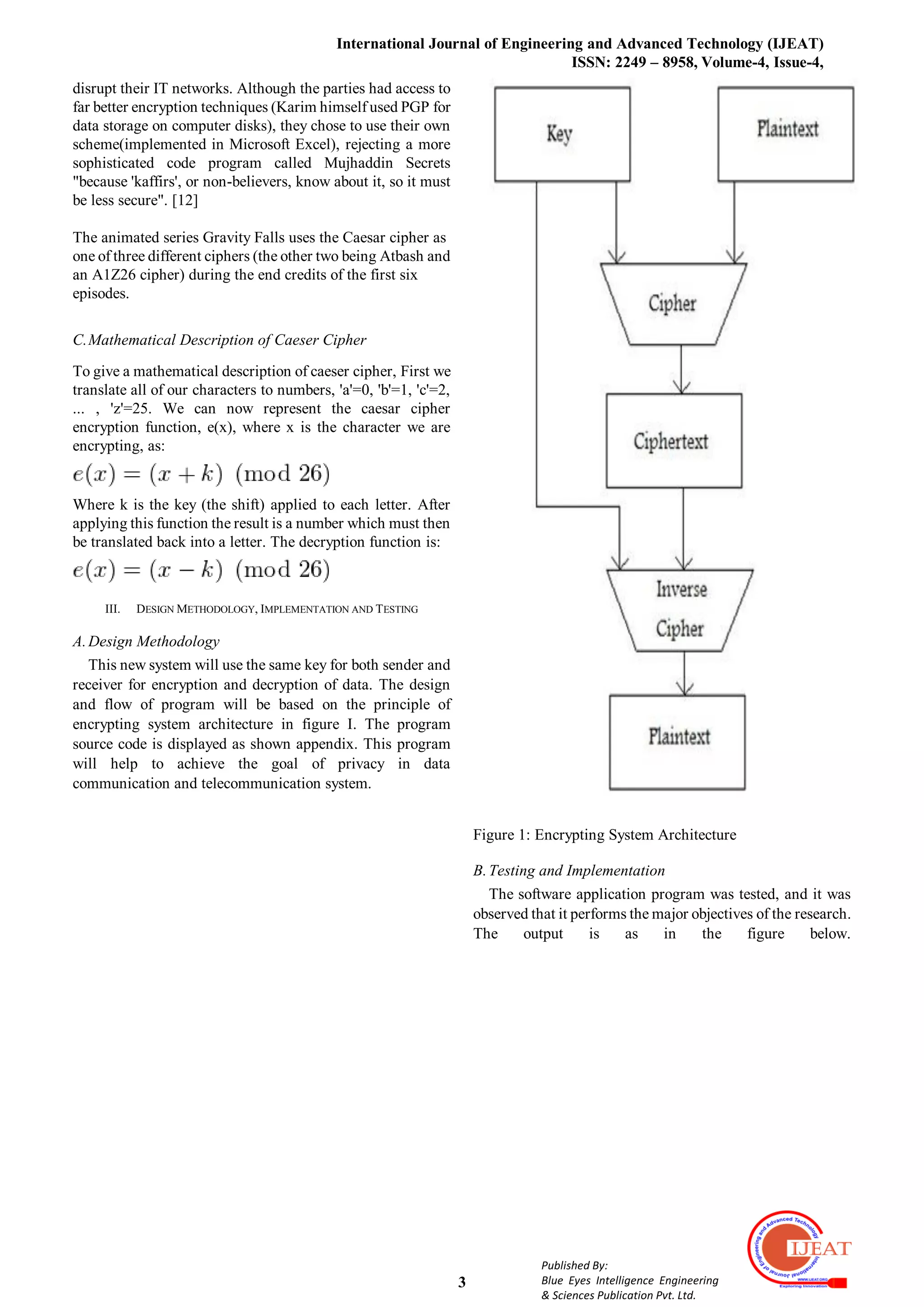Data Security on Computer Network and Telecommunication System Using Caesar Cipher Cryptography ...