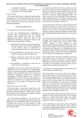 Data Security on Computer Network and Telecommunication System Using Caesar Cipher Cryptography ...