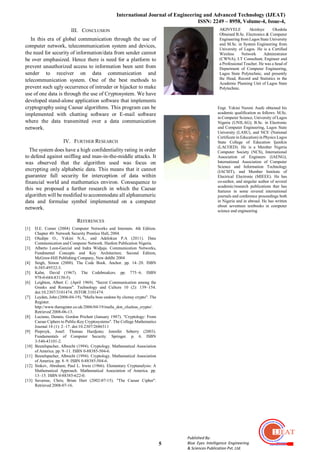 Data Security on Computer Network and Telecommunication System Using ...