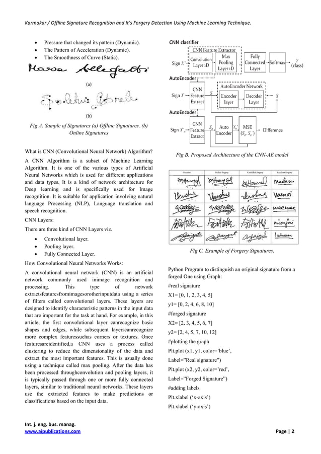 Offline Signature Recognition and It’s Forgery Detection using Machine Learning Technique | PDF ...