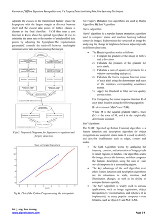 Offline Signature Recognition and It’s Forgery Detection using Machine Learning Technique | PDF