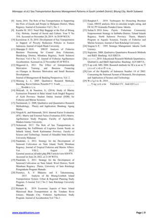 Sea Transportation Business Management Patterns in South Lembeh District, Bitung City, North ...