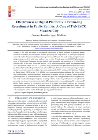 Effectiveness of Digital Platforms in Promoting Recruitment in Public ...