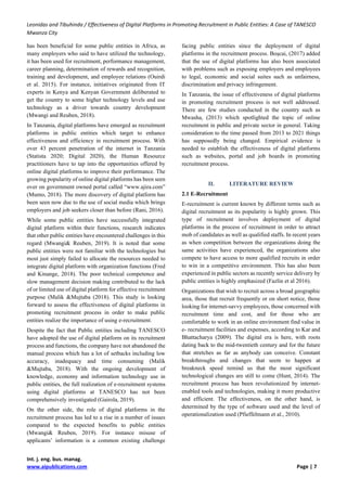 Effectiveness of Digital Platforms in Promoting Recruitment in Public ...