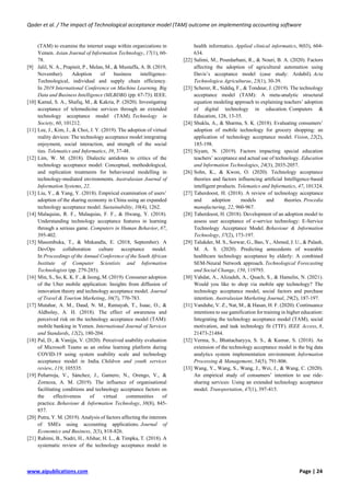 The impact of Technological acceptance model (TAM) outcome on ...