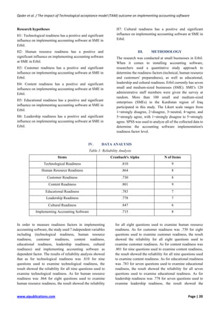 The impact of Technological acceptance model (TAM) outcome on ...