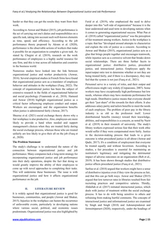 Analyzing the Relationships Between Organizational Justice and Job Performance | PDF