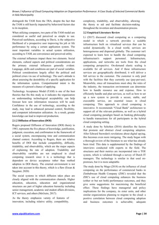 Influence of Cloud Computing Adaption on Organization Performance: A Case Study of Selected ...