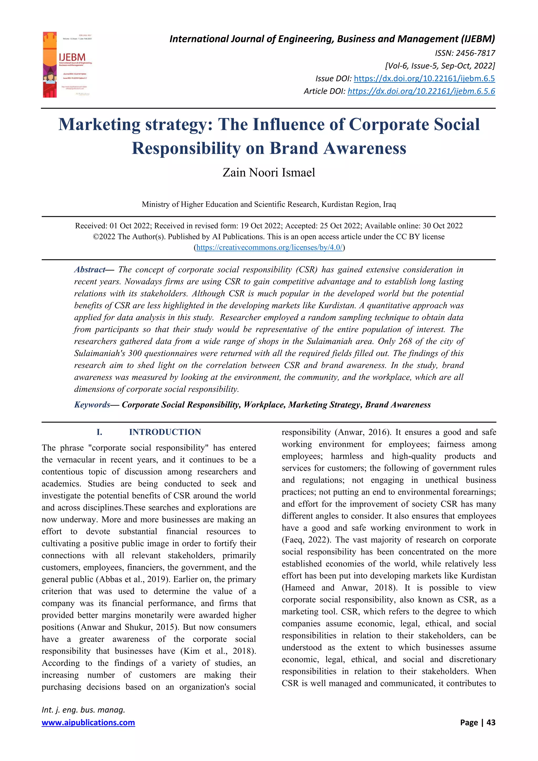 Marketing strategy: The Influence of Corporate Social Responsibility on ...