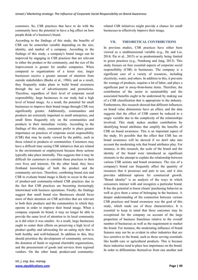 Marketing strategy: The Influence of Corporate Social Responsibility on ...