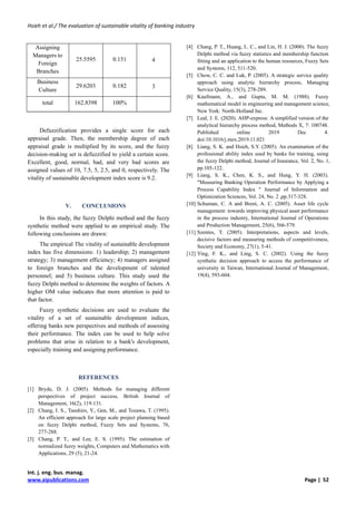 The evaluation of sustainable vitality of banking industry | PDF