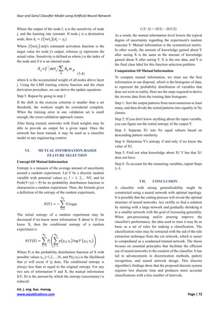 Classifier Model using Artificial Neural Network | PDF