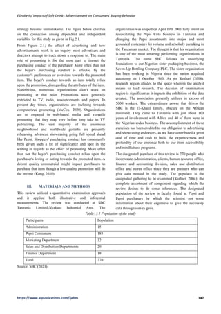 Impact of Soft Drinks Advertisement on Consumers’ buying Behavior | PDF