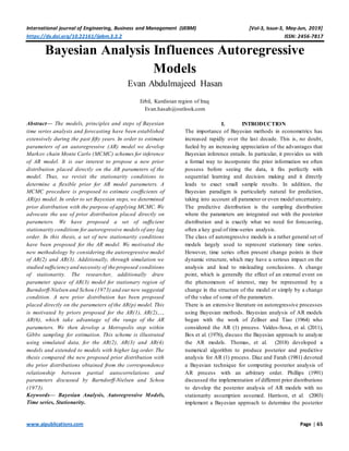 Bayesian Analysis Influences Autoregressive Models | PDF