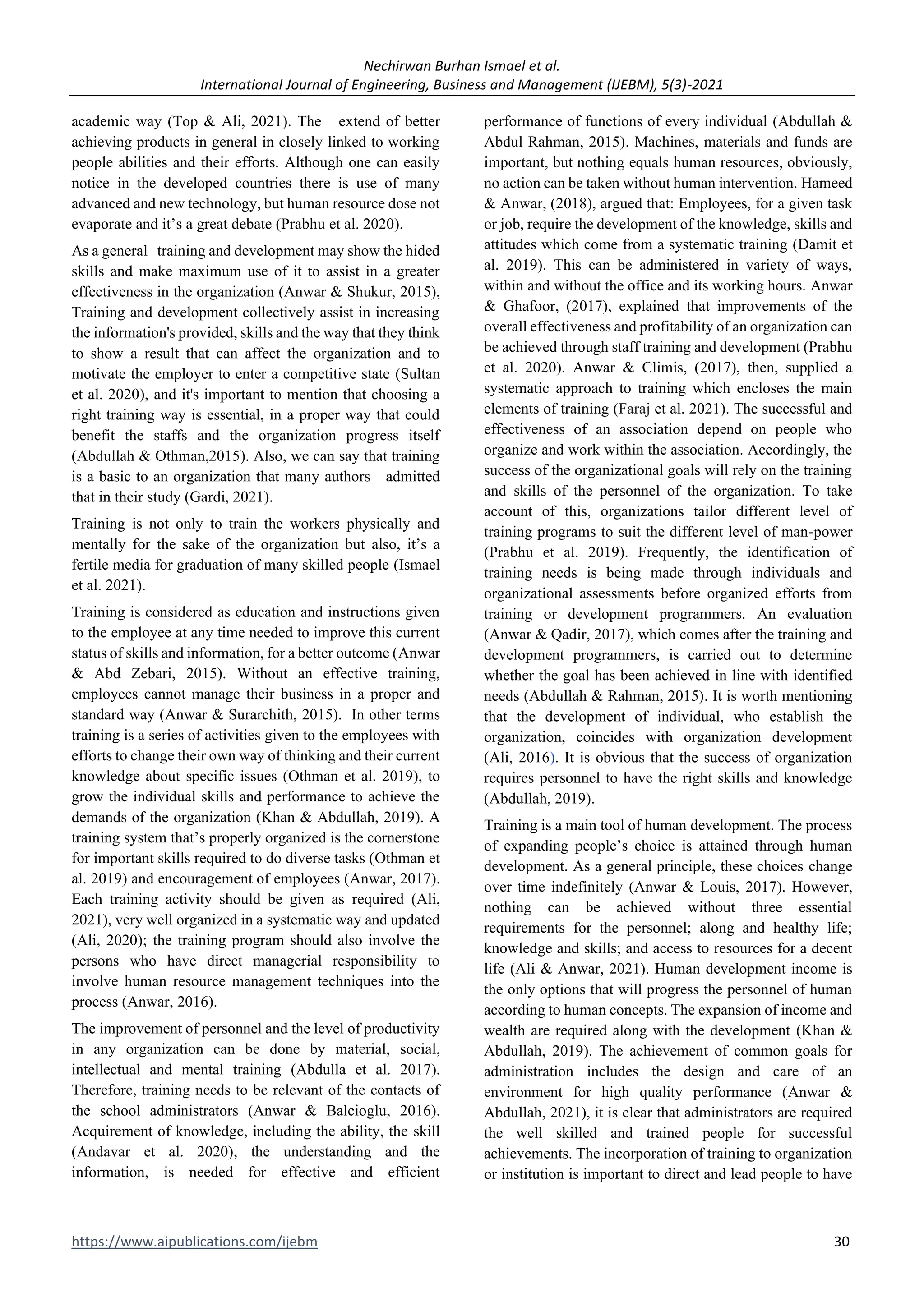 The Role of Training and Development on Organizational effectiveness | PDF