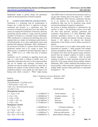 Fundamental Review and Analysis of Gasifier Performance and ...