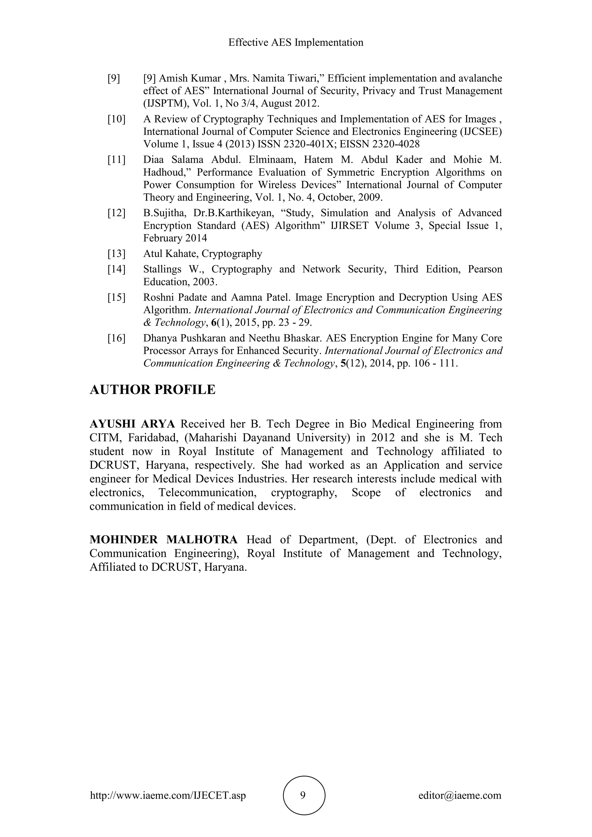 EFFECTIVE AES IMPLEMENTATION | PDF EFFECTIVE AES IMPLEMENTATION | PDF