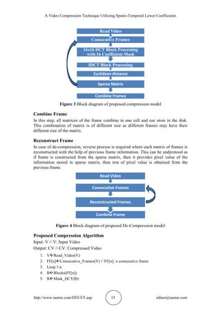 A VIDEO COMPRESSION TECHNIQUE UTILIZING SPATIO-TEMPORAL LOWER COEFFICIENTS | PDF | Video ...