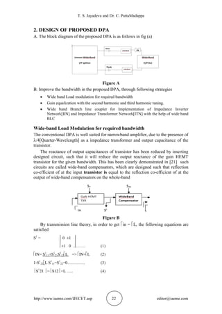 MODIFIED DOHERTY POWER AMPLIFIER FOR WIDER BAND | PDF