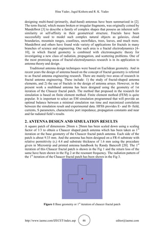 DESIGN AND SIMULATION OF MULTIBAND CHAUCER FRACTAL PATCH ANTENNA LOADED WITH DUMBBELL | PDF ...