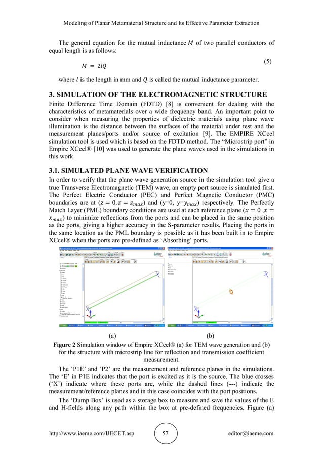 MODELING OF PLANAR METAMATERIAL STRUCTURE AND ITS EFFECTIVE PARAMETER EXTRACTION | PDF