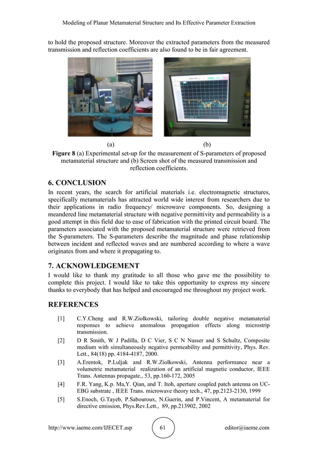 MODELING OF PLANAR METAMATERIAL STRUCTURE AND ITS EFFECTIVE PARAMETER EXTRACTION | PDF