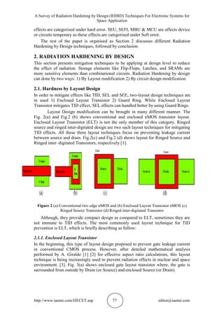 A SURVEY OF RADIATION HARDENING BY DESIGN (RHBD) TECHNIQUES FOR ...