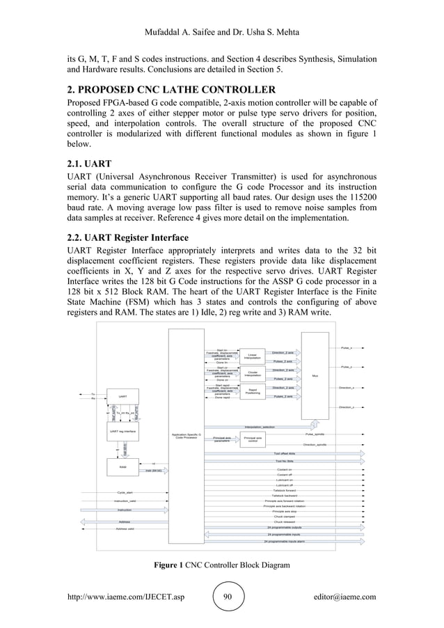 DESIGN AND IMPLEMENTATION OF FPGA BASED G CODE COMPATIBLE CNC LATHE CONTROLLER | PDF