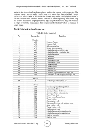 DESIGN AND IMPLEMENTATION OF FPGA BASED G CODE COMPATIBLE CNC LATHE ...