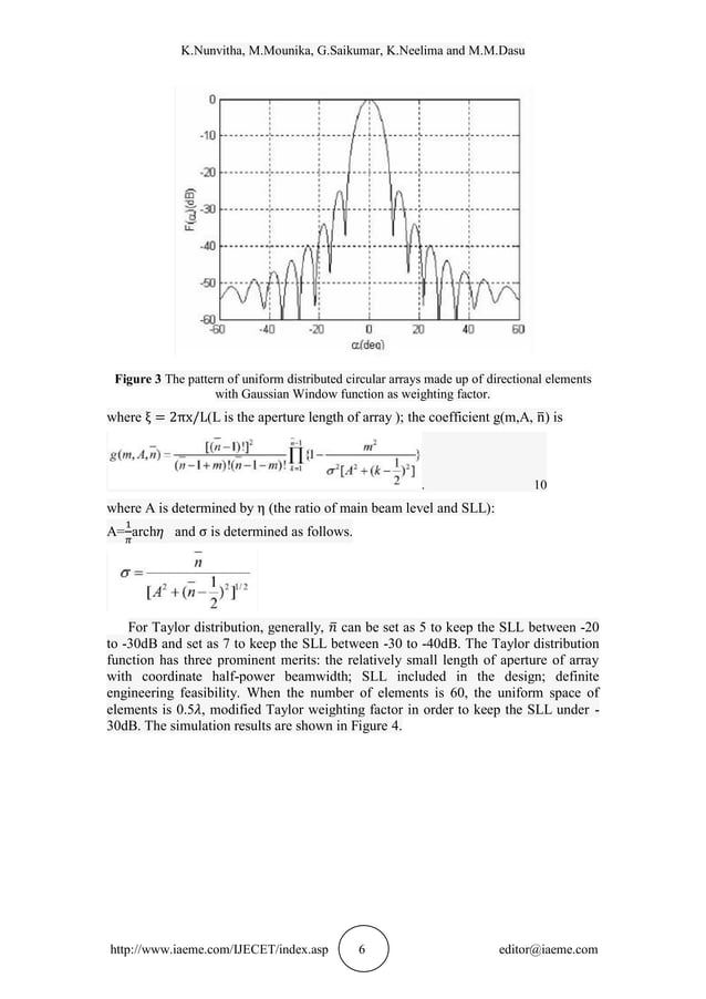 SIDE LOBE REDUCTION OF CIRCULAR ARRAY USING TAYLOR DISTRIBUTION FUNCTION IN RADAR APPLICATIONS | PDF