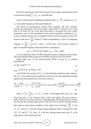 EFFICIENT FM-IM CONVERSION IN AN INJECTION-LOCKED FABRY - PEROT LASER ...