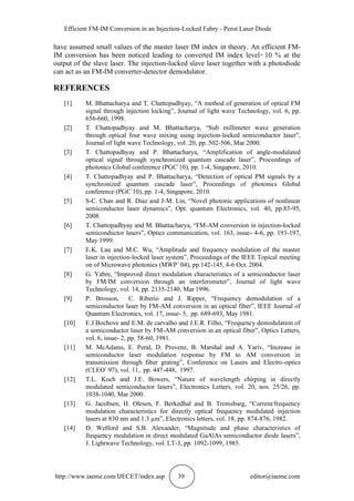 EFFICIENT FM-IM CONVERSION IN AN INJECTION-LOCKED FABRY - PEROT LASER ...
