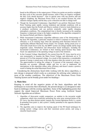 MAXIMUM POWER POINT TRACKING WITH ARTIFICIAL NEURAL NET WORK | PDF