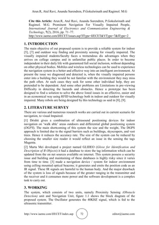 PROMINENT NAVIGATION FOR VISUALLY IMPAIRED PEOPLE | PDF