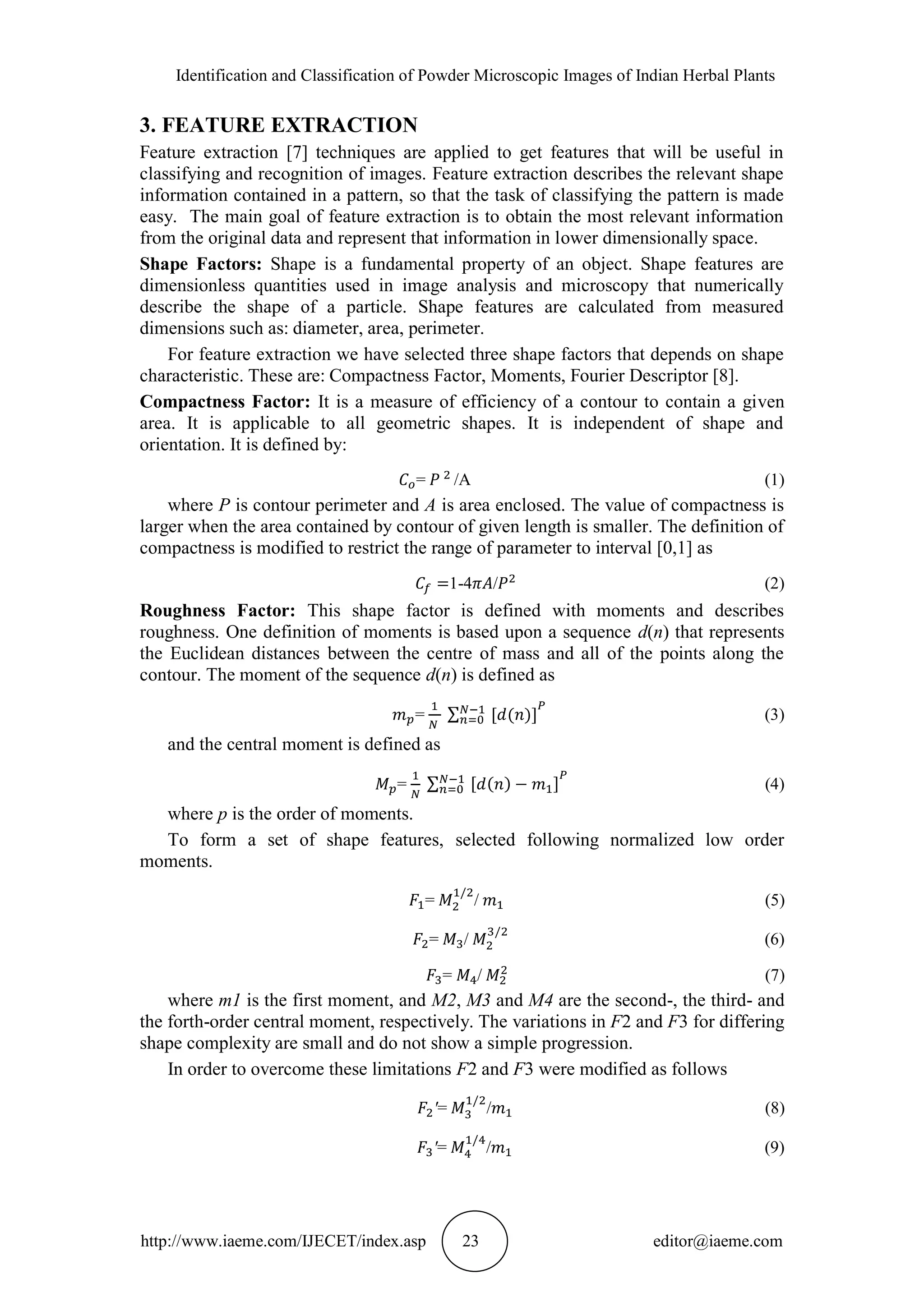 IDENTIFICATION AND CLASSIFICATION OF POWDER MICROSCOPIC IMAGES OF ...