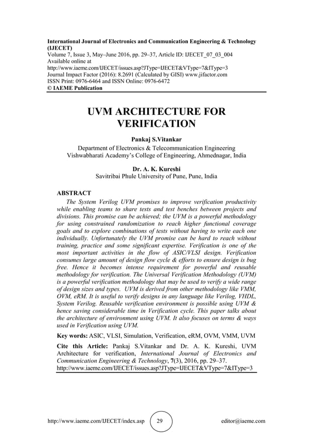 UVM ARCHITECTURE FOR VERIFICATION | PDF | Computer Software and Applications | Computing