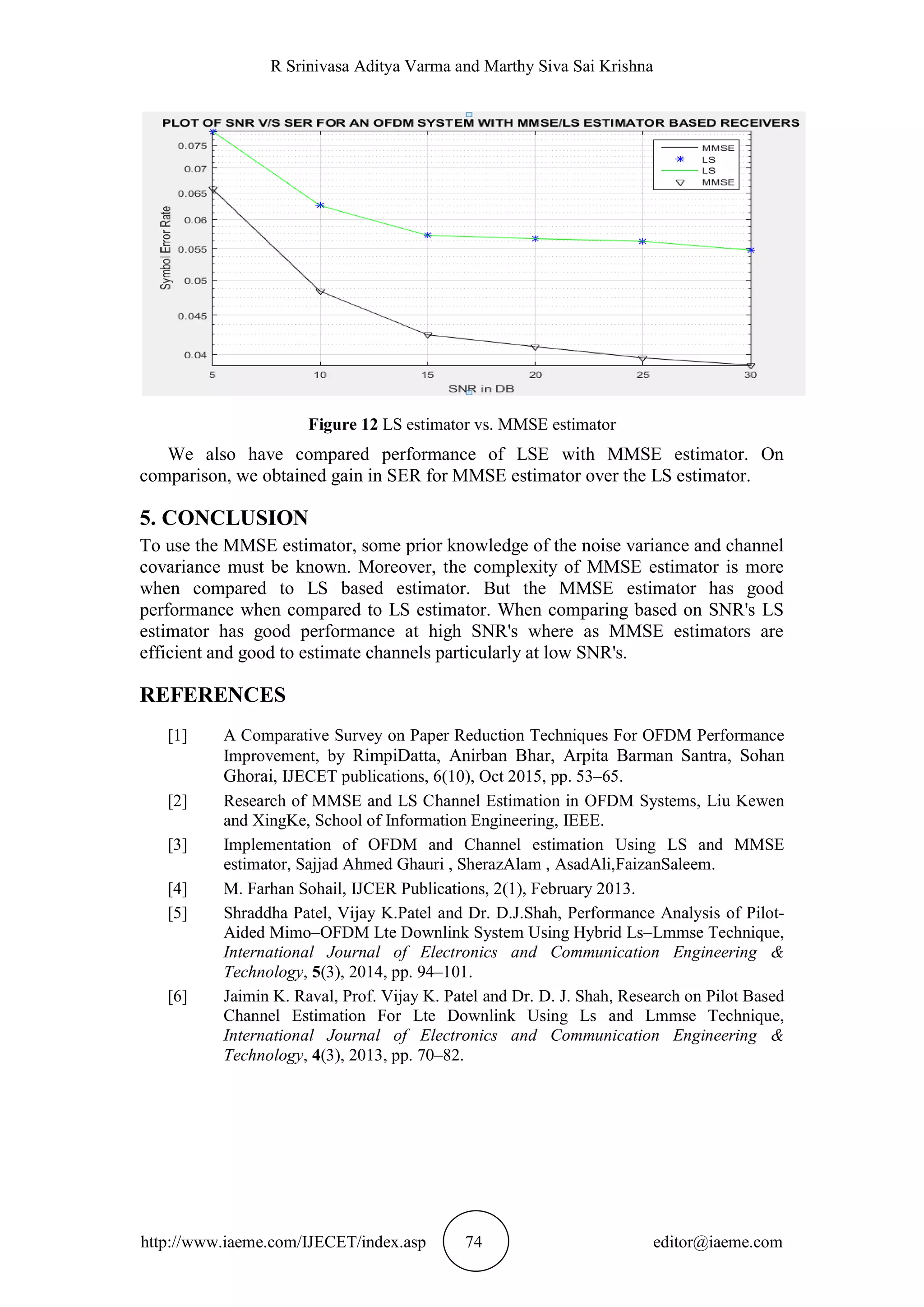 ESTIMATION OF CHANNEL IN OFDM WIRELESS CHANNEL USING LS AND MMSE TECHNIQUES | PDF | Computer ...