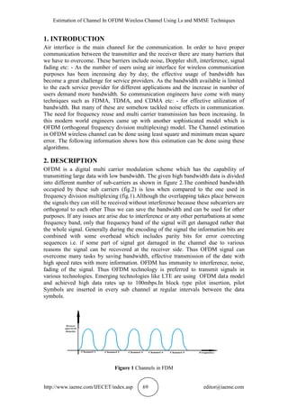 ESTIMATION OF CHANNEL IN OFDM WIRELESS CHANNEL USING LS AND MMSE ...