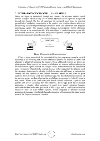 ESTIMATION OF CHANNEL IN OFDM WIRELESS CHANNEL USING LS AND MMSE TECHNIQUES | PDF | Computer ...