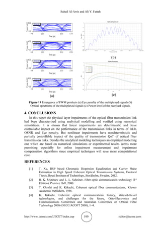 CHARACTERIZATION OF PHYSICAL LAYER IMPAIRMENTS IMPACT ON OPTICAL FIBER TRANSMISSION SYSTEMS ...