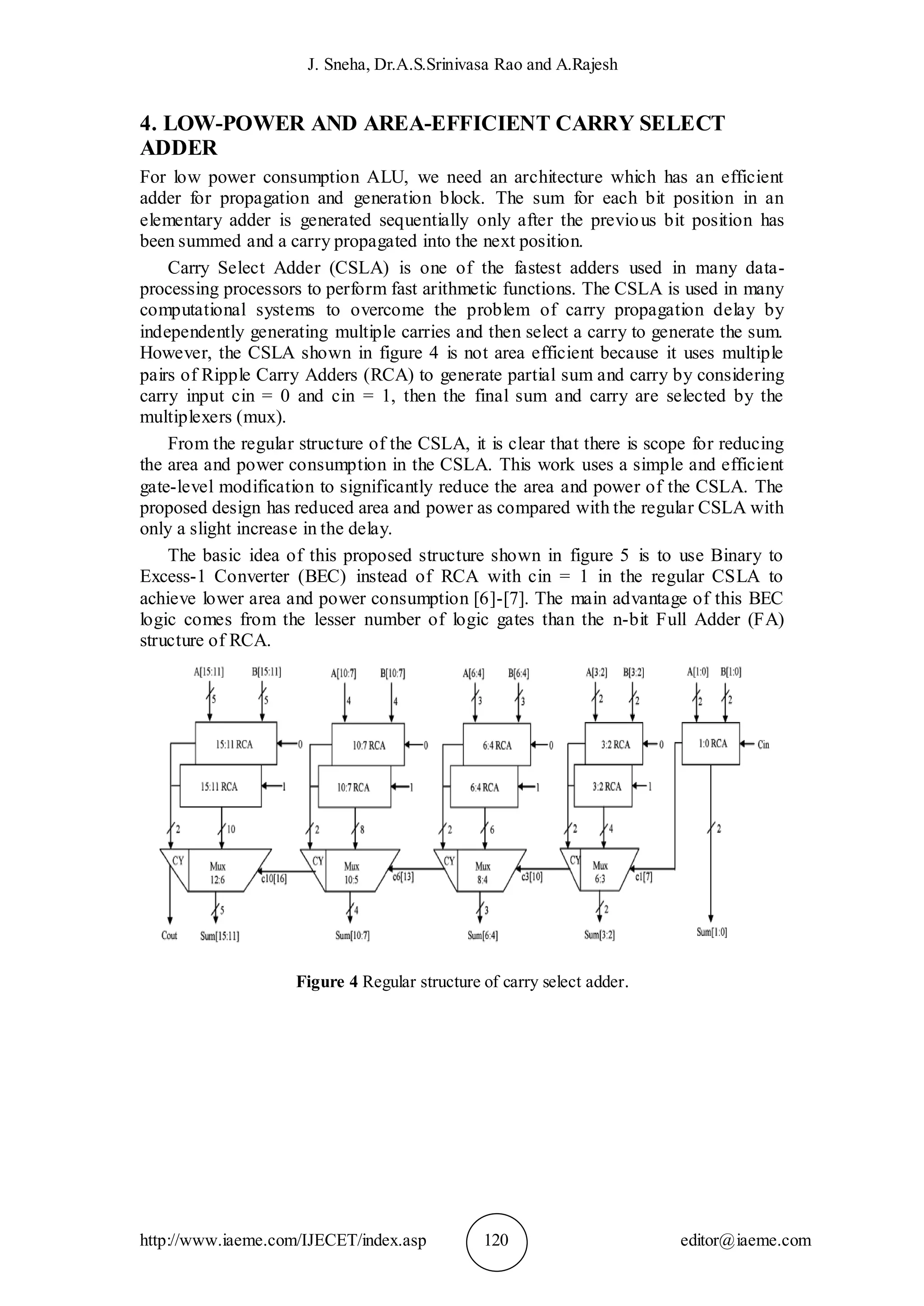 DESIGN AND IMPLEMENTATION OF LOW POWER ALU USING CLOCK GATING AND CARRY SELECT ADDER | PDF
