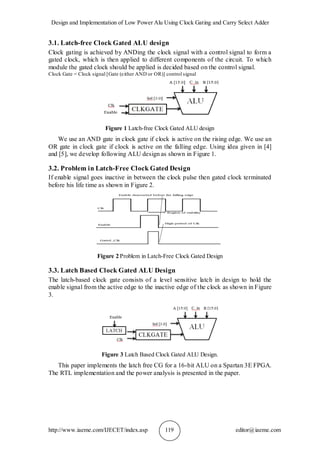 DESIGN AND IMPLEMENTATION OF LOW POWER ALU USING CLOCK GATING AND CARRY SELECT ADDER | PDF