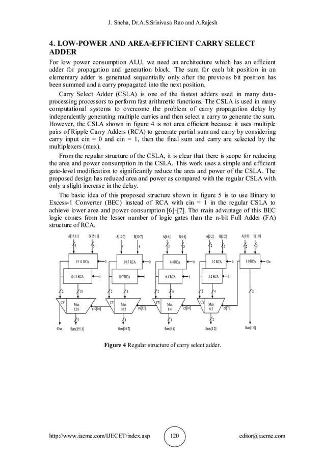 DESIGN AND IMPLEMENTATION OF LOW POWER ALU USING CLOCK GATING AND CARRY SELECT ADDER | PDF ...