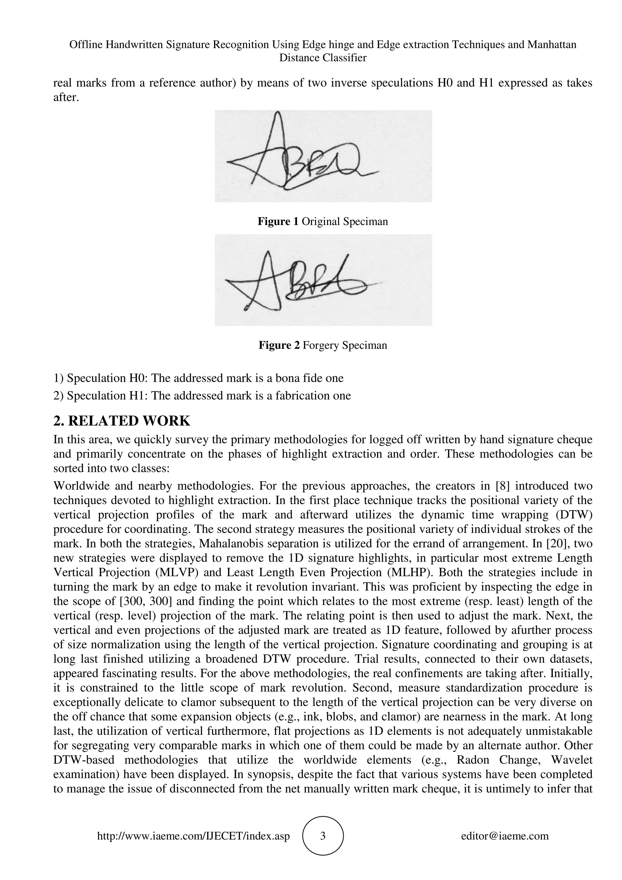 OFFLINE HANDWRITTEN SIGNATURE RECOGNITION USING EDGE HINGE AND EDGE EXTRACTION TECHNIQUES AND ...
