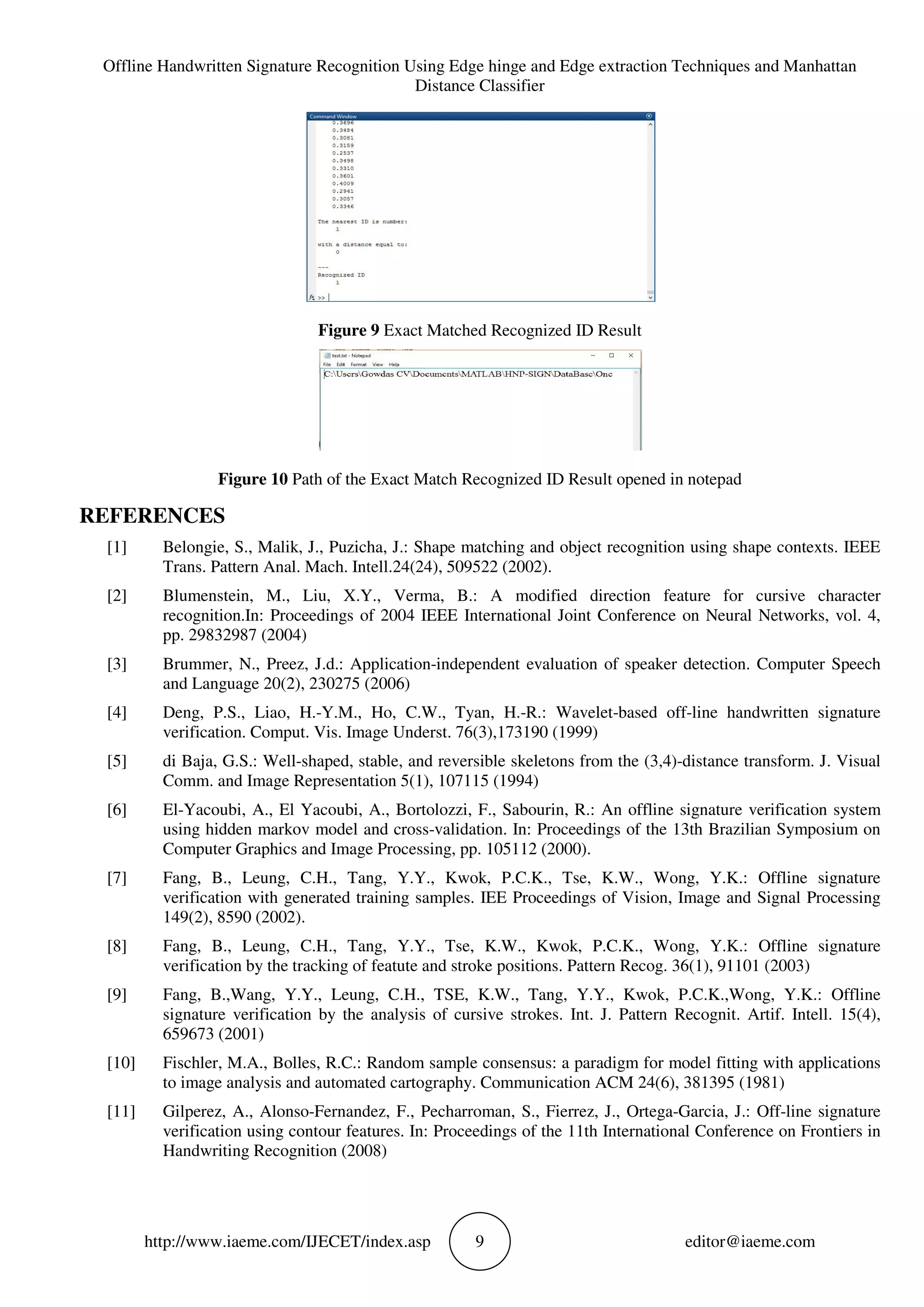 Offline Handwritten Signature Recognition Using Edge Hinge And Edge