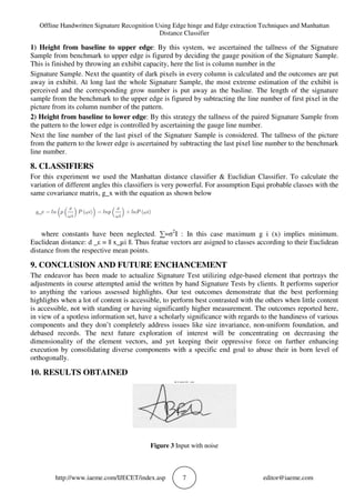 OFFLINE HANDWRITTEN SIGNATURE RECOGNITION USING EDGE HINGE AND EDGE ...